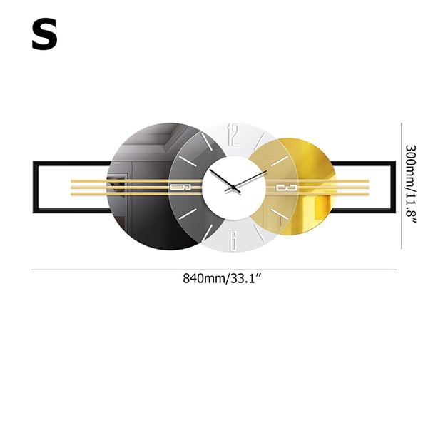 D Geometric Design Oversized Wall Clock With Overlapping Effects Homary
