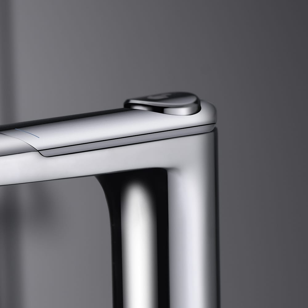 Chrome Single Hole Bathroom Basin Tap With Single Handle Press Button ...