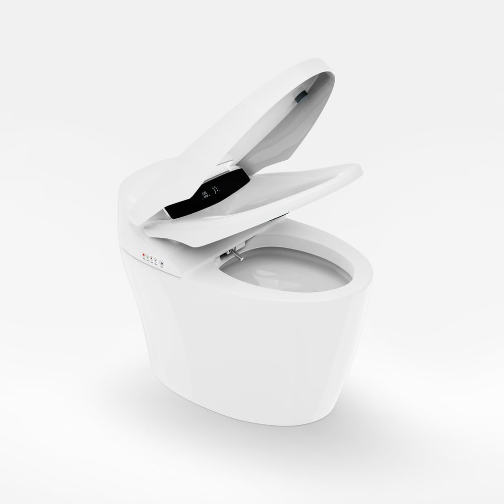 Automatic Smart Bidet Toilet with Auto Open/Close Lid White Horizontal ...