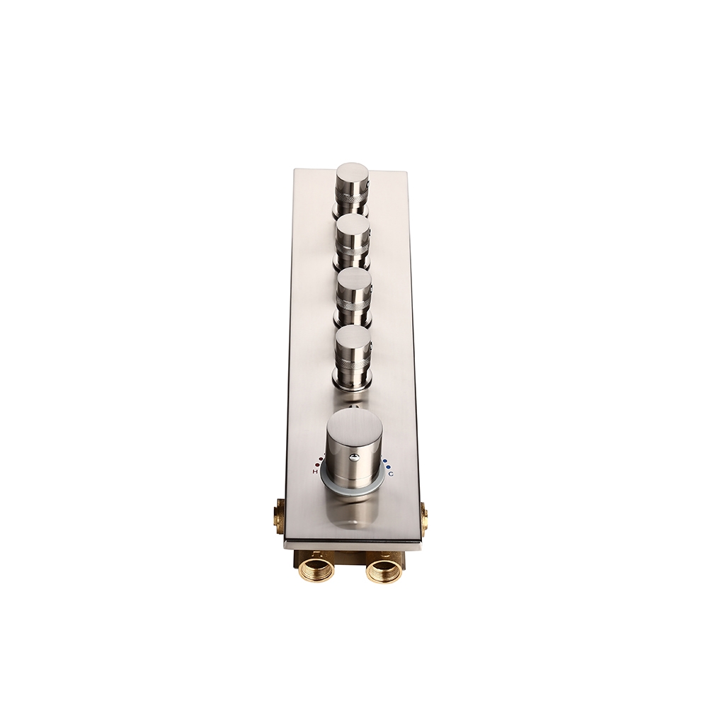 Modern Thermostatic 4-Function Solid Brass Vertical Shower Valve with ...