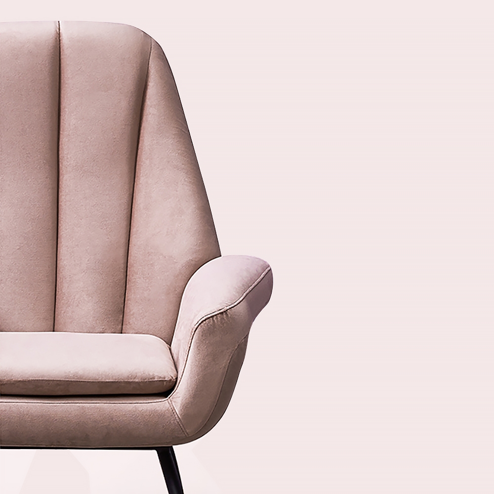 Modern Accent Chair Pink Velvet Upholstered Accent Chair｜Homary UK