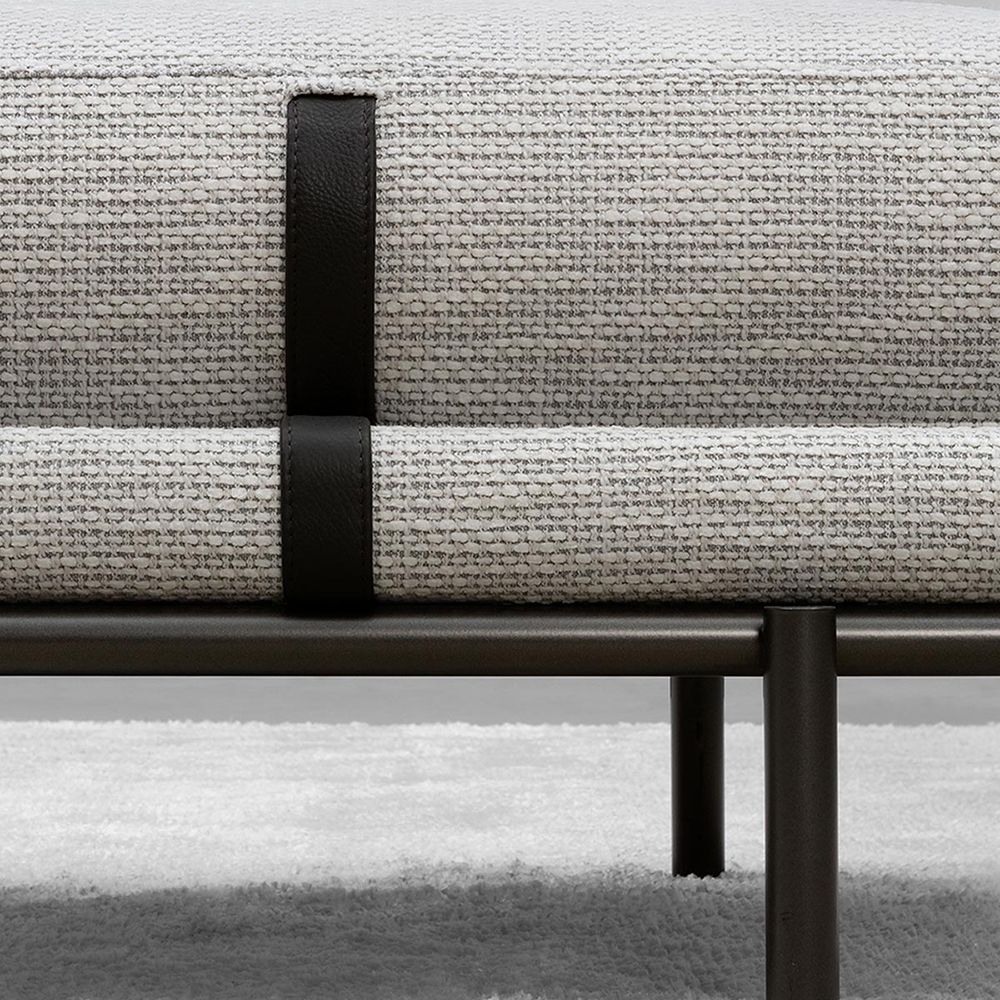 Modern Upholstered Bench Gray Bench with Base Bedroom Entryway Bench｜Homary