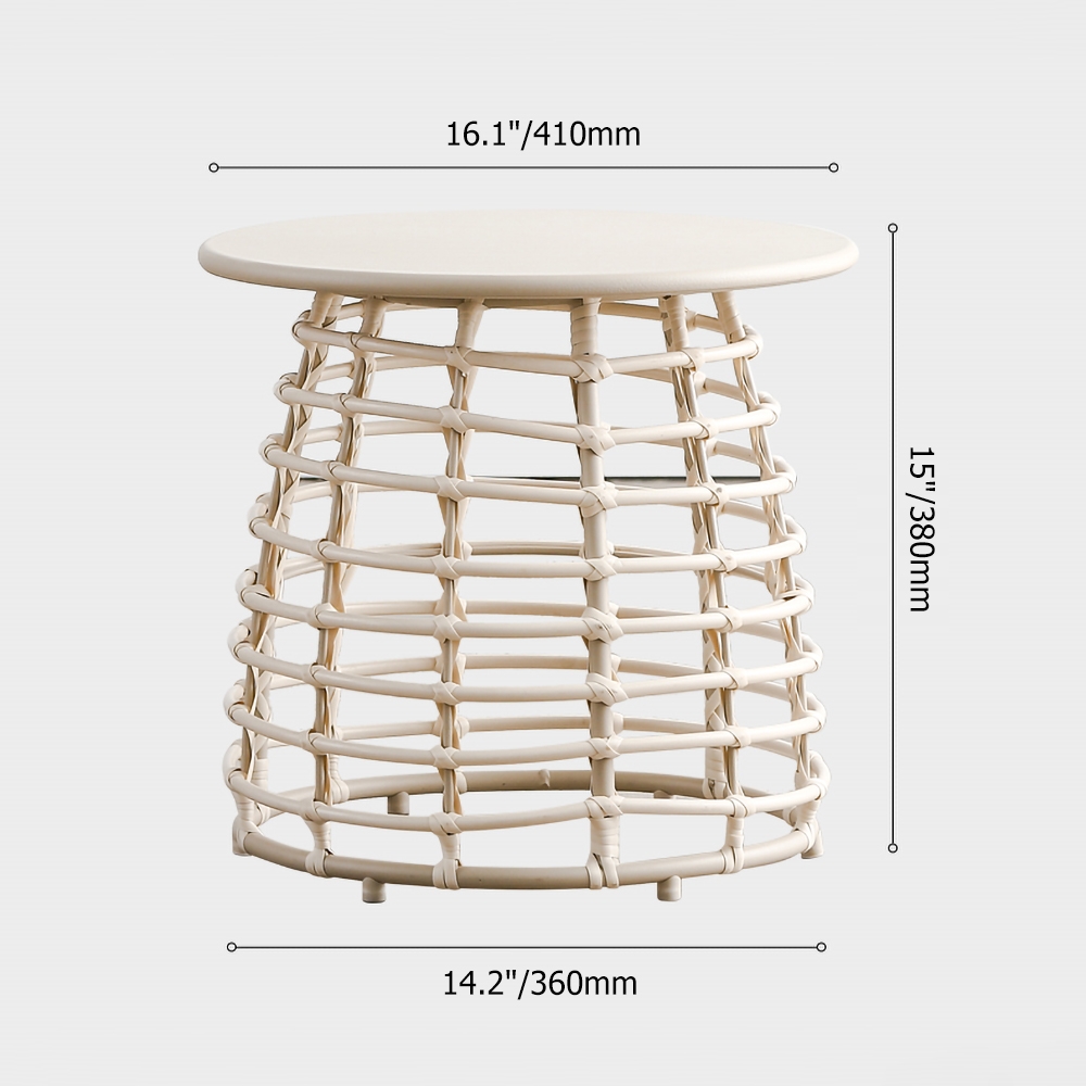 White Round End Table Modern Side Table | Homary