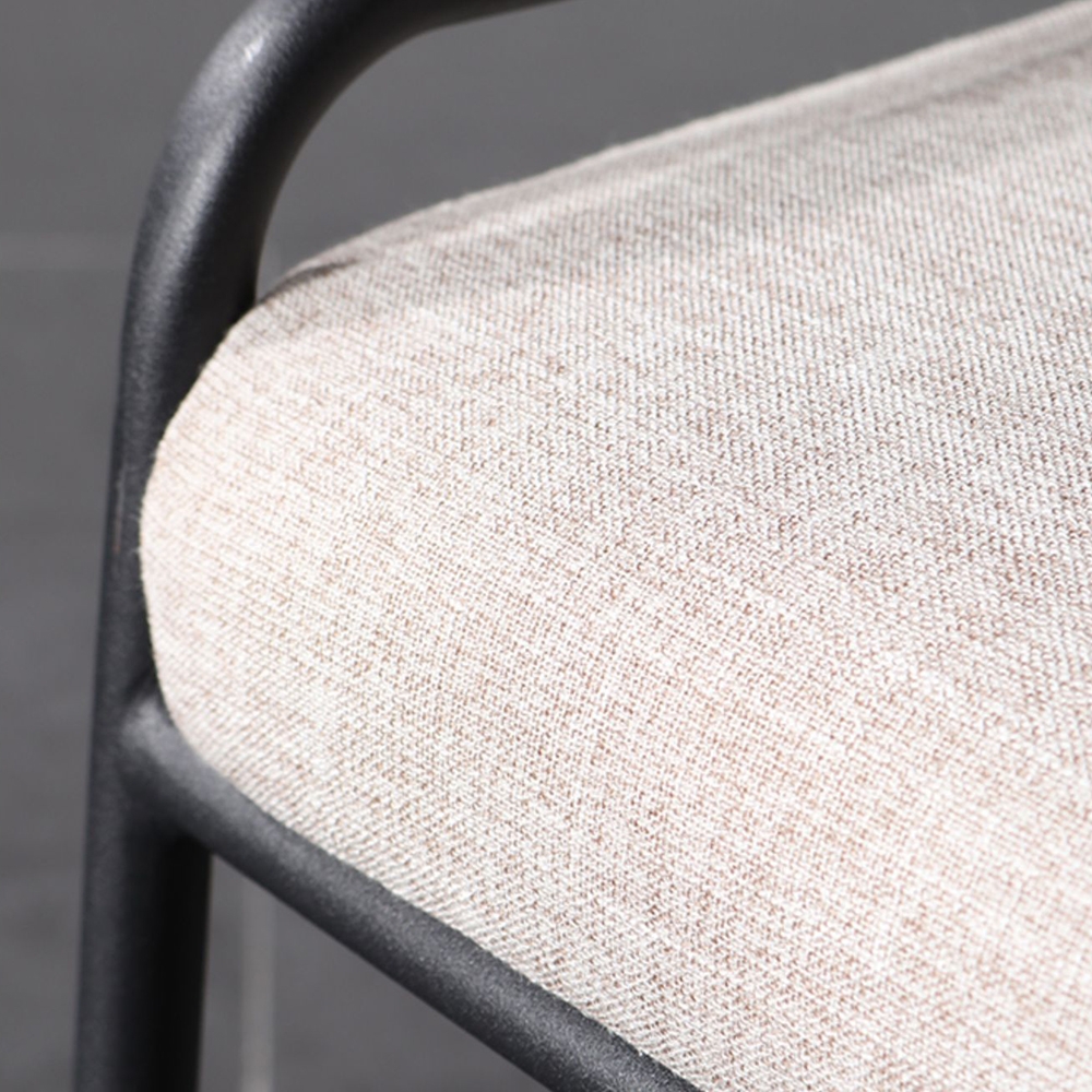 Modern Chair Beige Upholstered Lounge Chair Fabric Accent Chair Sturdy ...