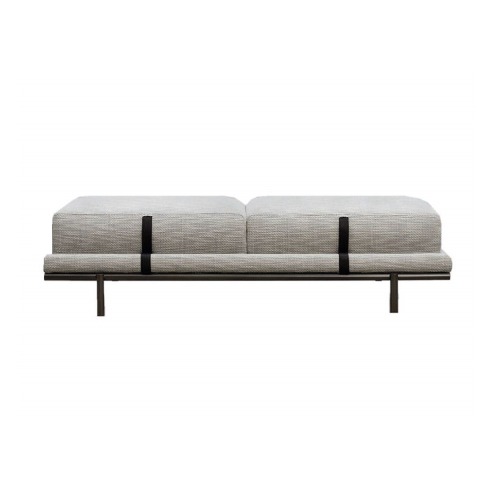 Modern Upholstered Bench Gray Bench with Base Bedroom Entryway Bench｜Homary