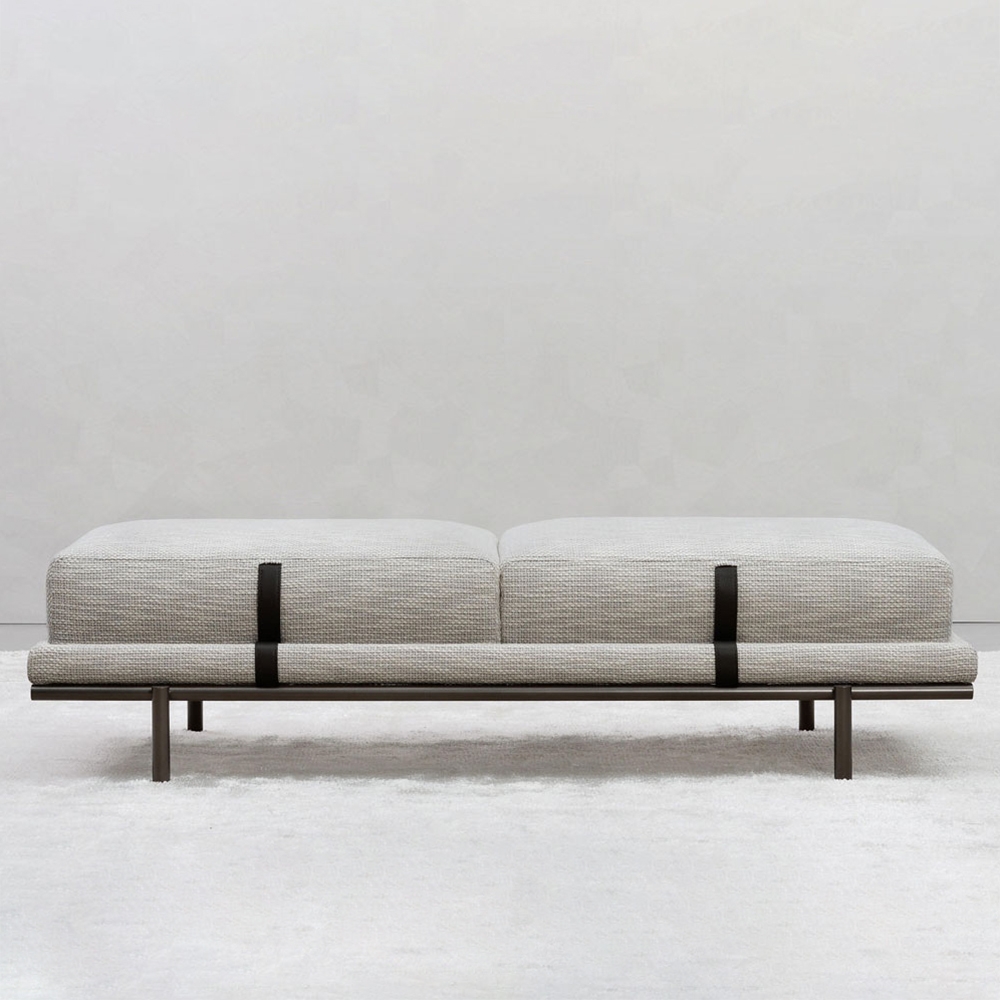 Modern Upholstered Bench Gray Bench with Base Bedroom Entryway Bench｜Homary