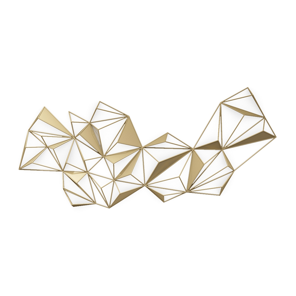 3D Abstract Geometric Golden Metal Patterns Wall Decor | Homary