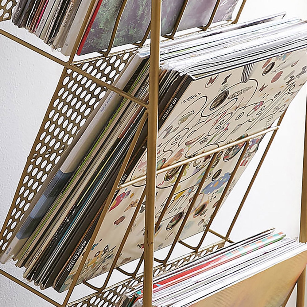 Chic Modern Standing Metal Magazine Rack in Gold｜Homary