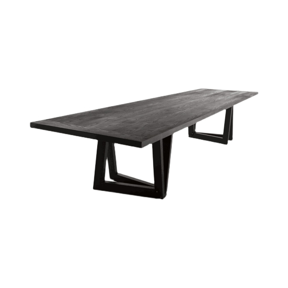 47.2" Industrial Black Rectangular Dining Table Solid Wood Table | Homary