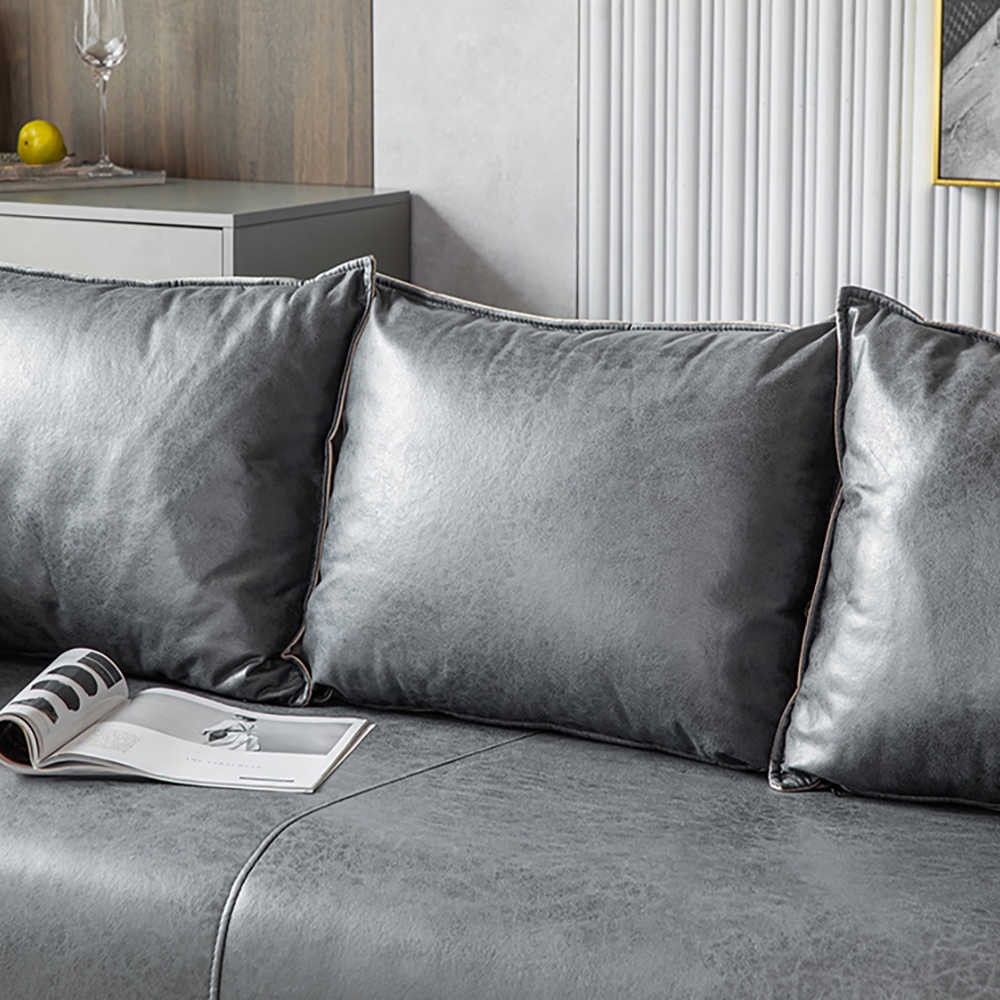 2000mm Modern Luxury Sofa Leath-aire Upholstered Sofa 3-Seater Sofa ...