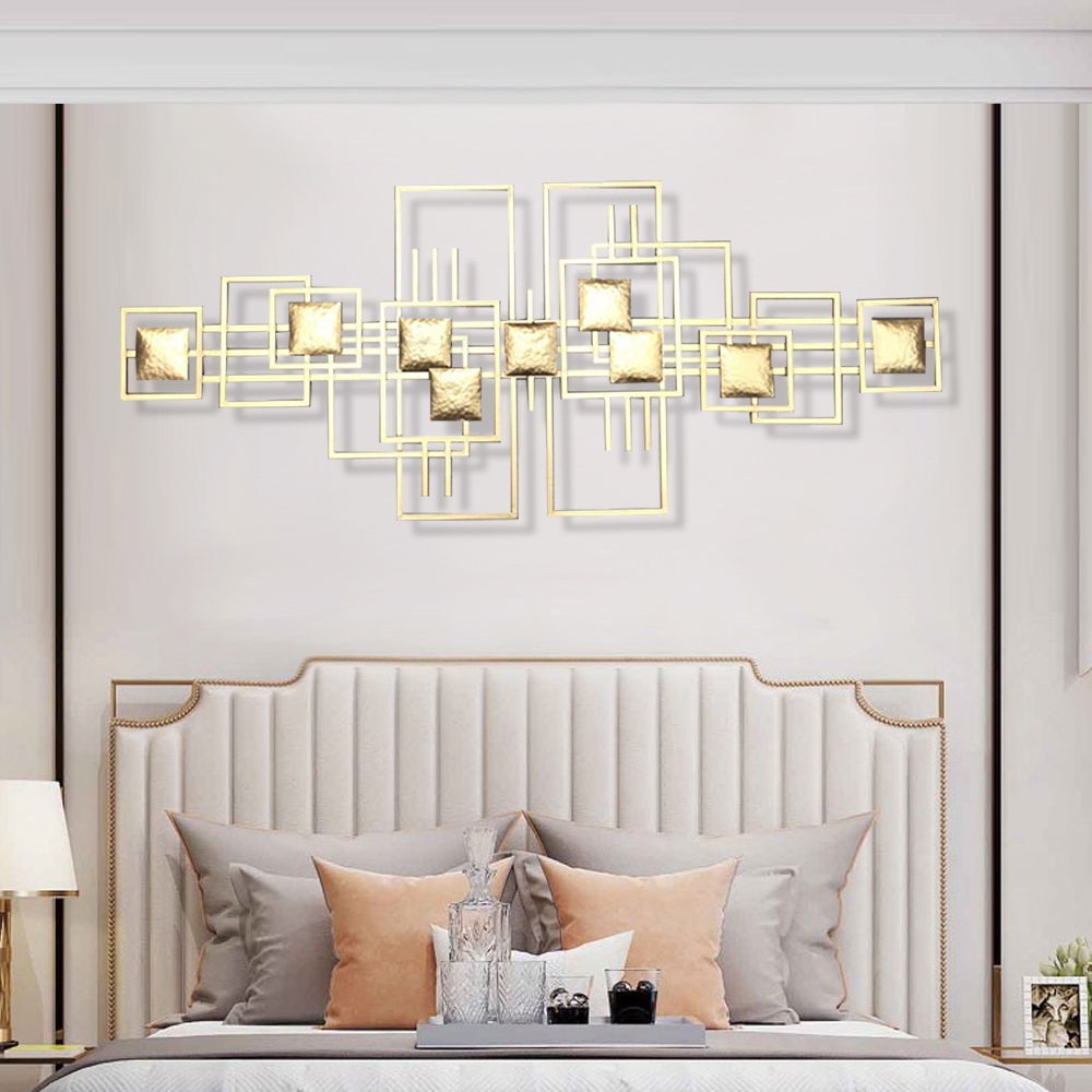 European Style Geometric Rectangular Creative Metal Golden Wall Decor ...