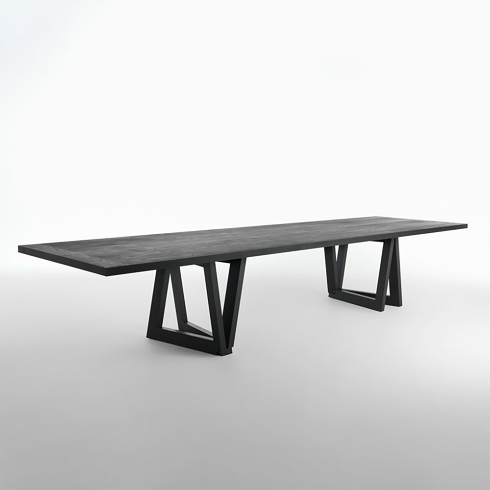 47.2" Industrial Black Rectangular Dining Table Solid Wood Table | Homary