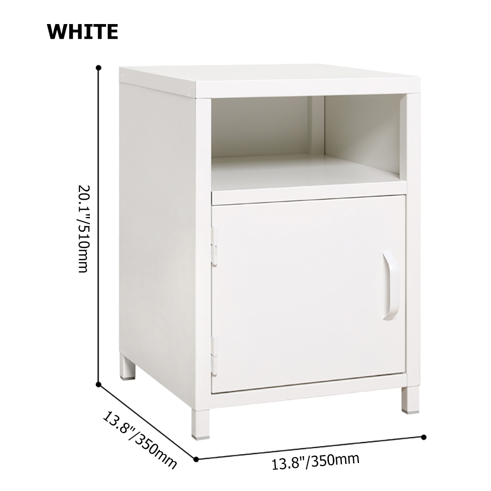 Scandinavian Style Mini Indoor Cube Storage Cabinet Steel-White | Homary