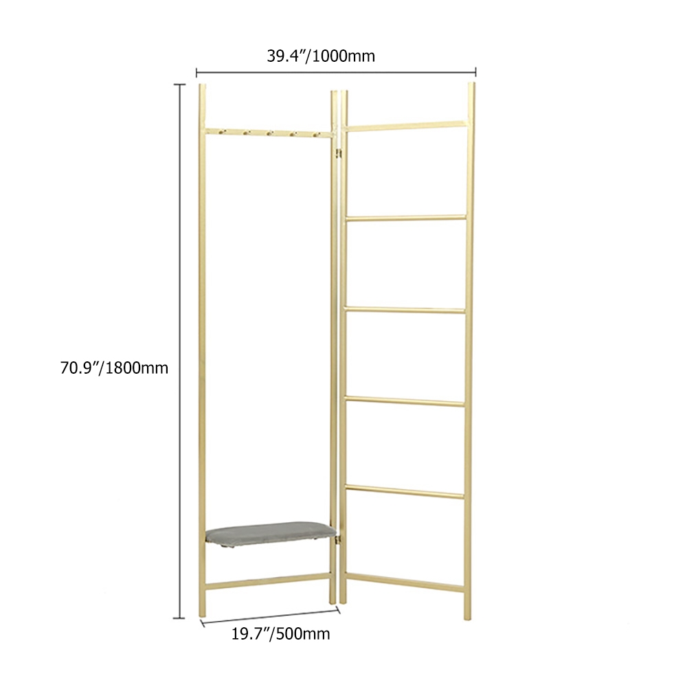 2-Panel Metal Divider Coat Rack Entryway Shelf with Shelf｜Homary