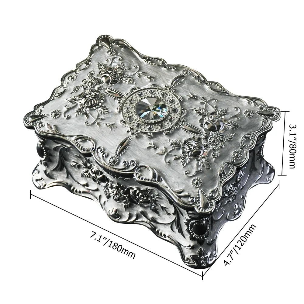 Vintage Rectangle Jewelry Box with Two-Layer Organizer｜Homary