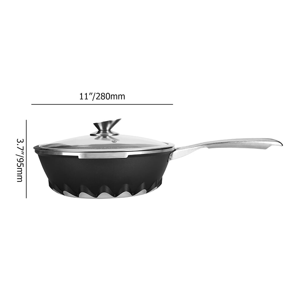 6 Pieces Aluminum Nonstick Cookware Set with Lids and Flame Pattern ...