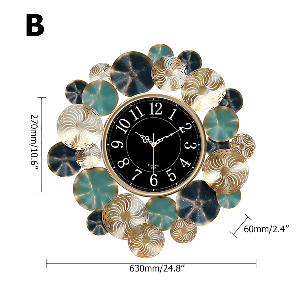 Multi-Colour Lotus Leaves Arabic Digital Round Wall Clock｜Homary UK