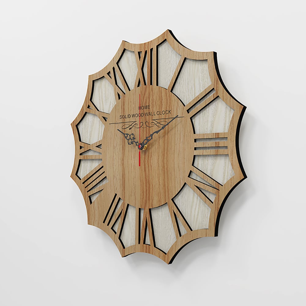 Style B 400mm Brown & White Retro Artistic Geometric Solid Wood Wall ...
