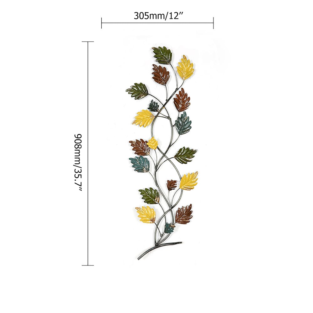 Farmhouse 3D Multi-color Metal Leaves Home Wall Decor｜Homary