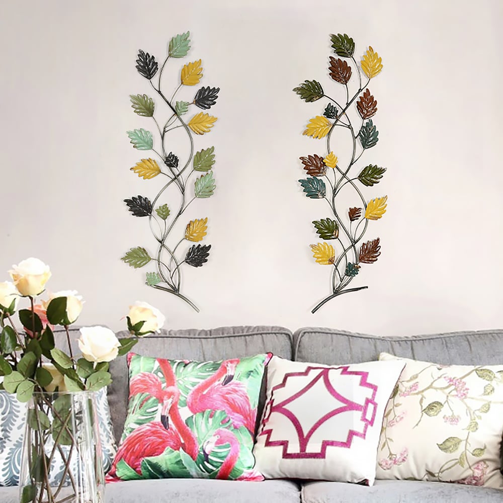 Farmhouse 3D Multi-color Metal Leaves Home Wall Decor｜Homary