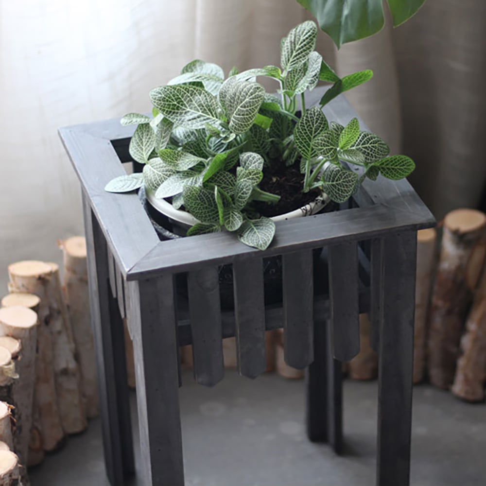 Rustic Wooden Square Plant Stand Freestanding Stand Set of 3｜Homary