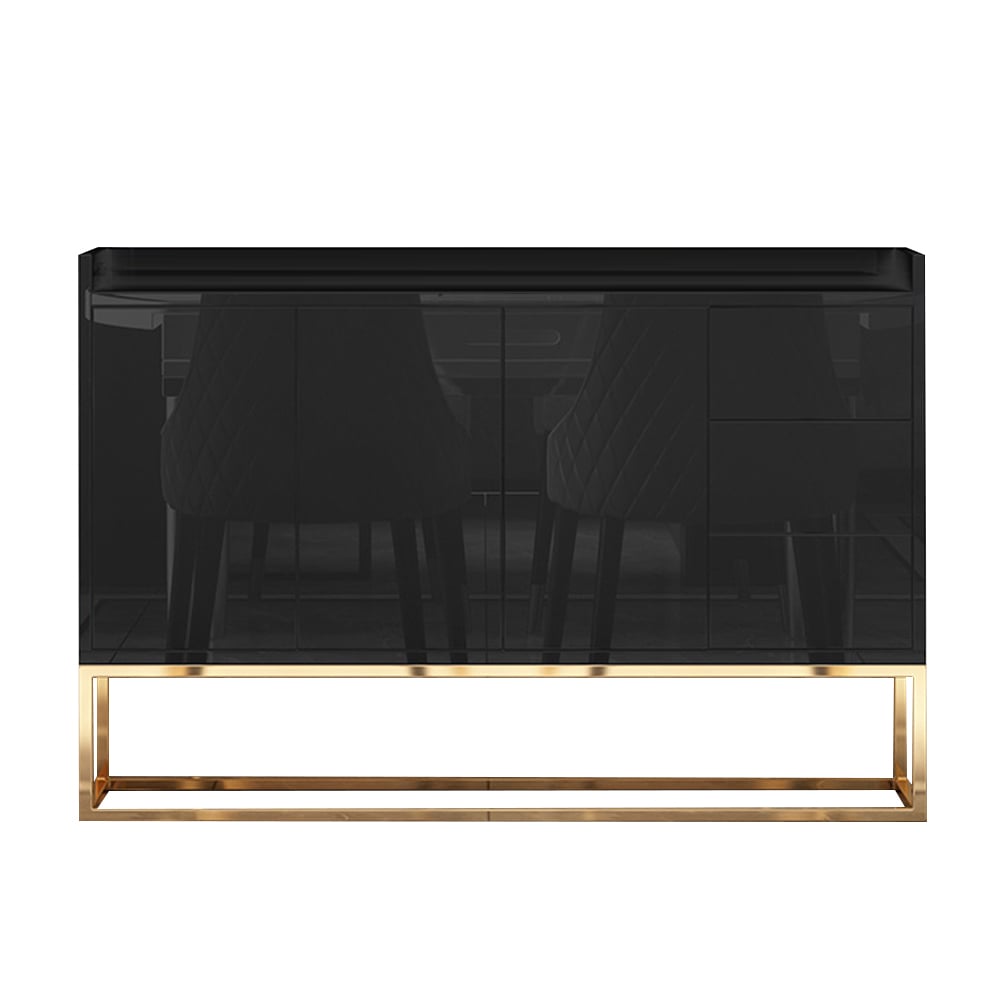 Modern Black Sideboard Buffet with 3 Drawers & 3 Doors in Small｜Homary UK