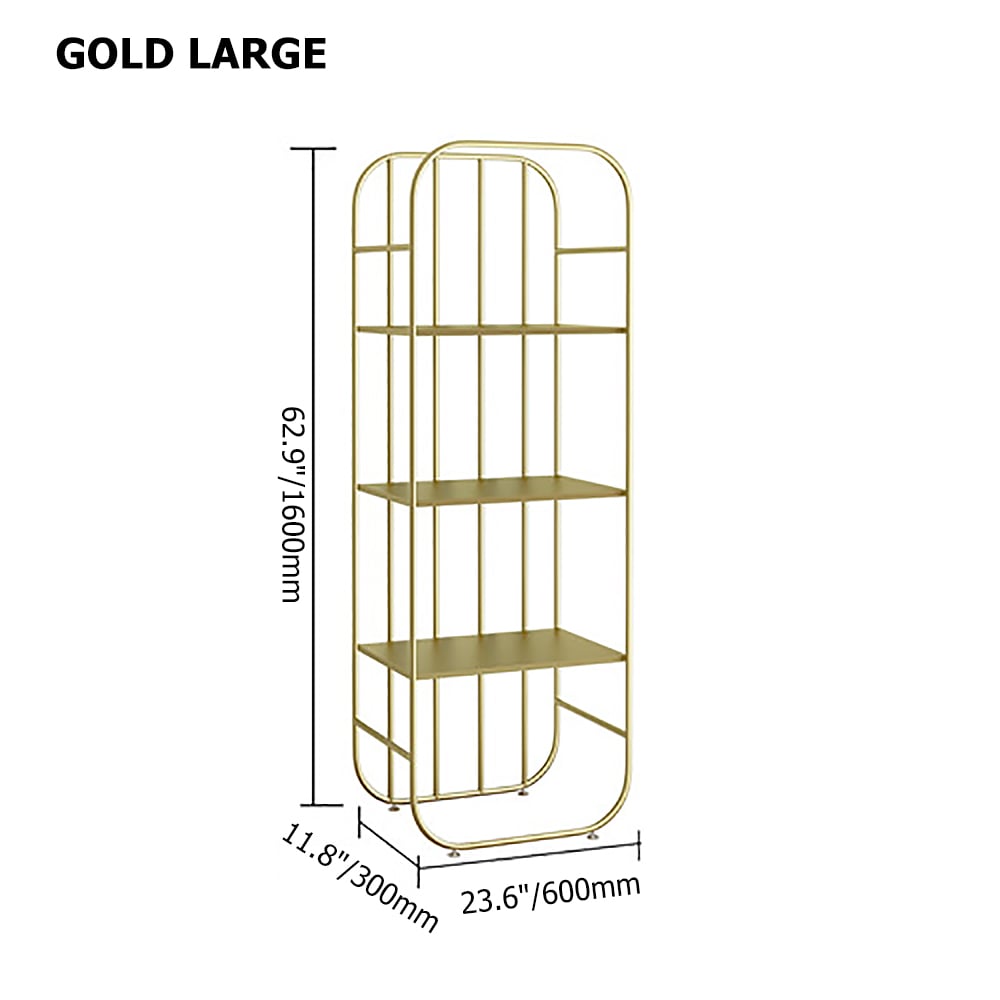 Contemporary Rectangle Etagere Bookshelf in Gold｜Homary UK