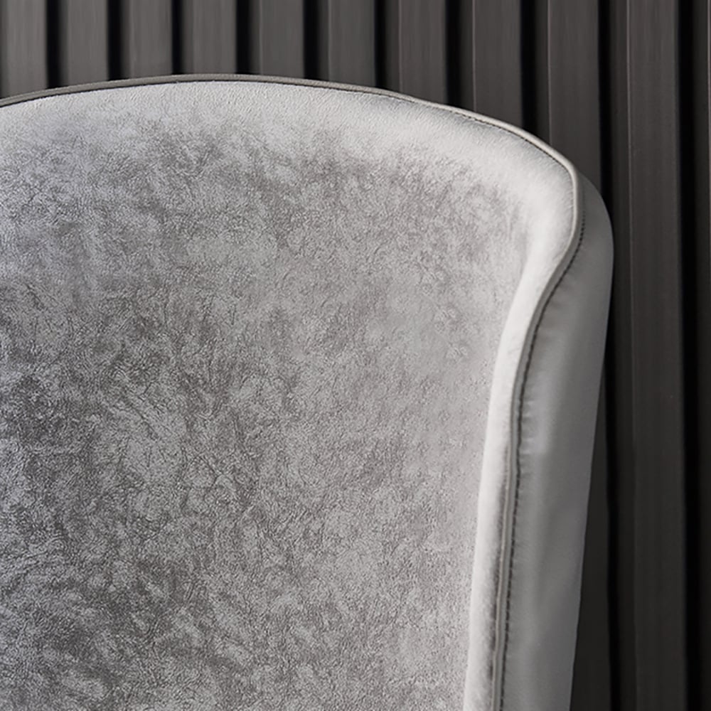 Modern Dining Chair High Back Upholstered Leath-aire Set of 2-Gray｜Homary