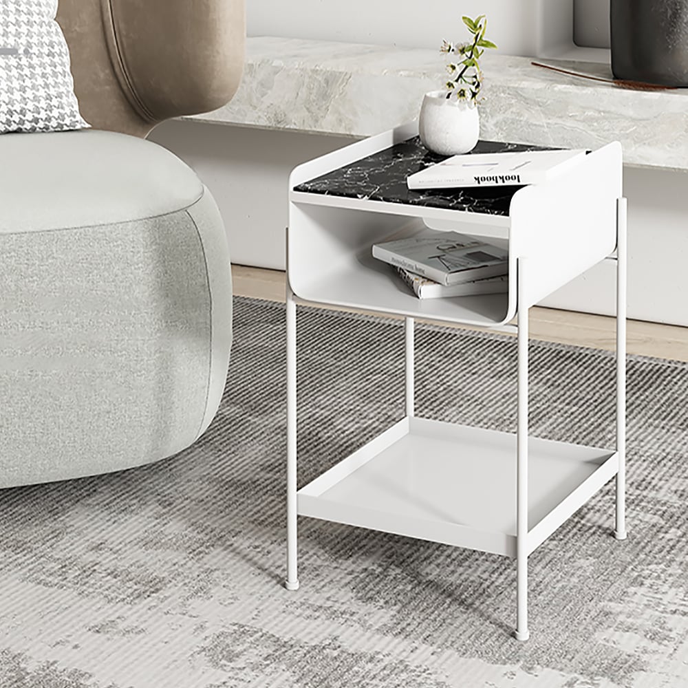 Modern Standing Shelves in White｜Homary
