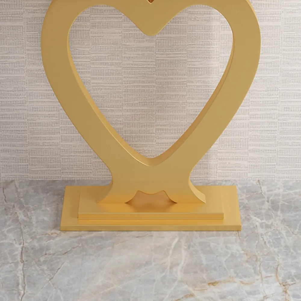 47.2" White Console Table with Marble Top & Metal Heart Base｜Homary