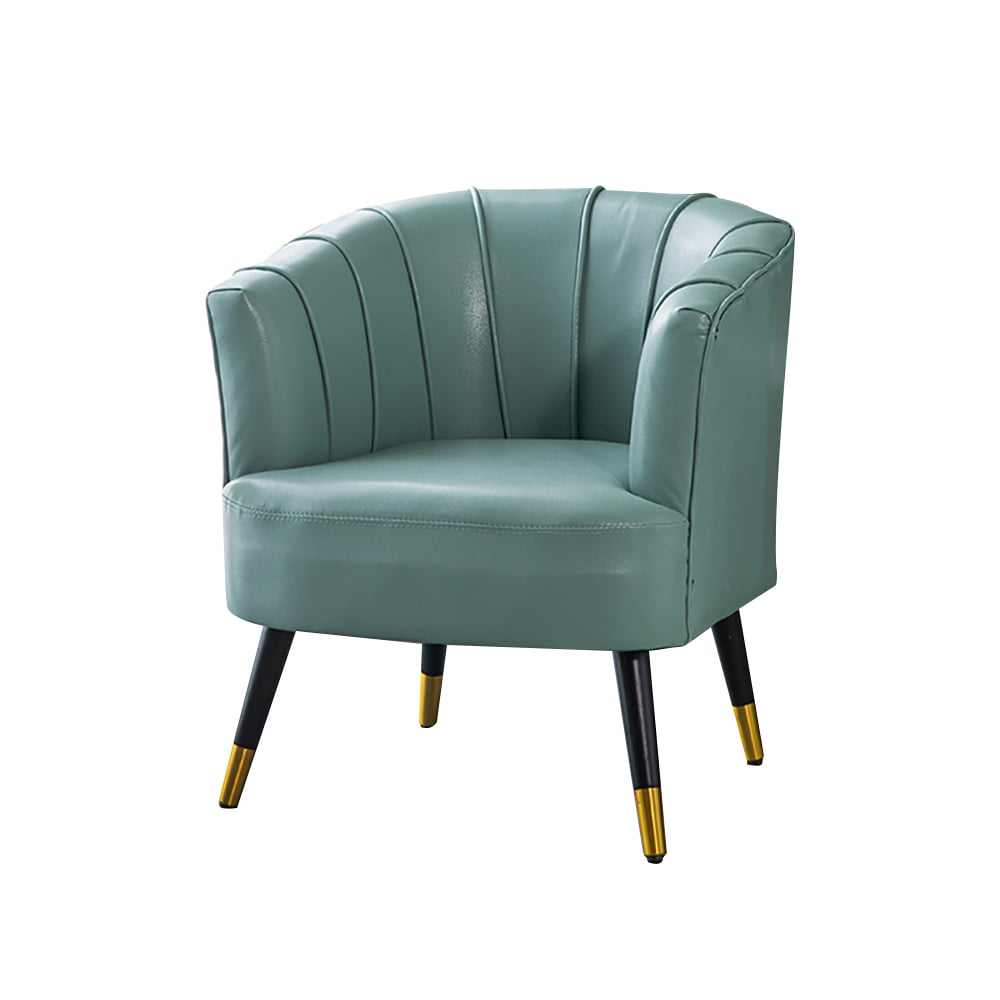 Modern Accent Chair Upholstered Leath-aire Chair Green｜Homary