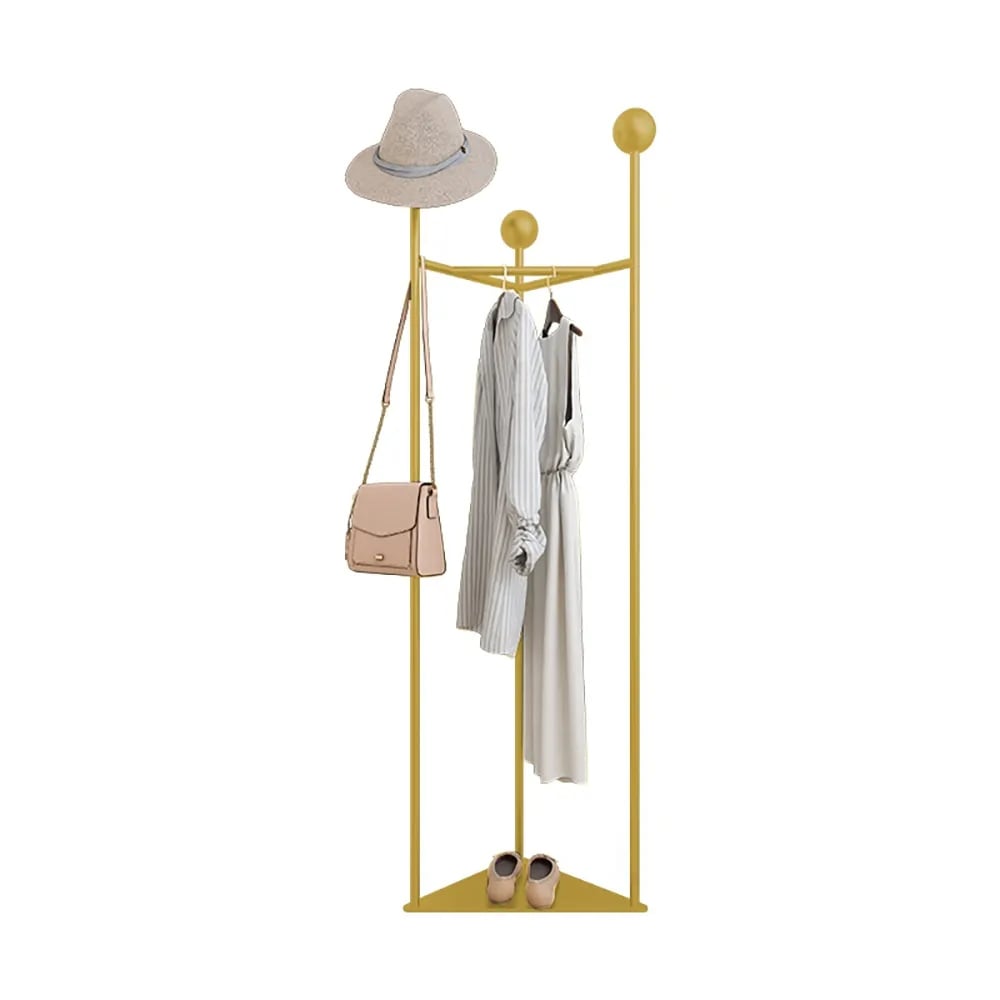 66" Modern Industrial Metal Triangle Freestanding Cloth Rack with Rail ...