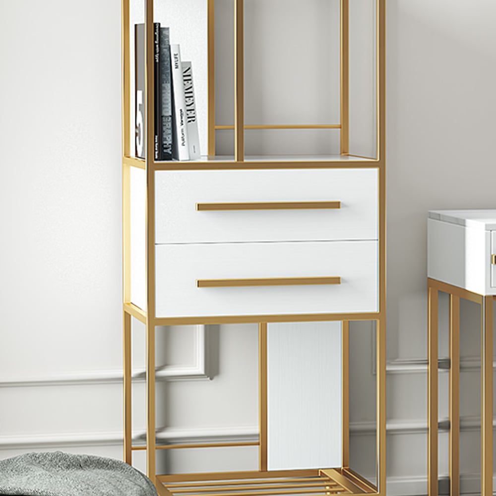 Light Luxury Postmodern Bookshelf with Two Drawers｜Homary UK