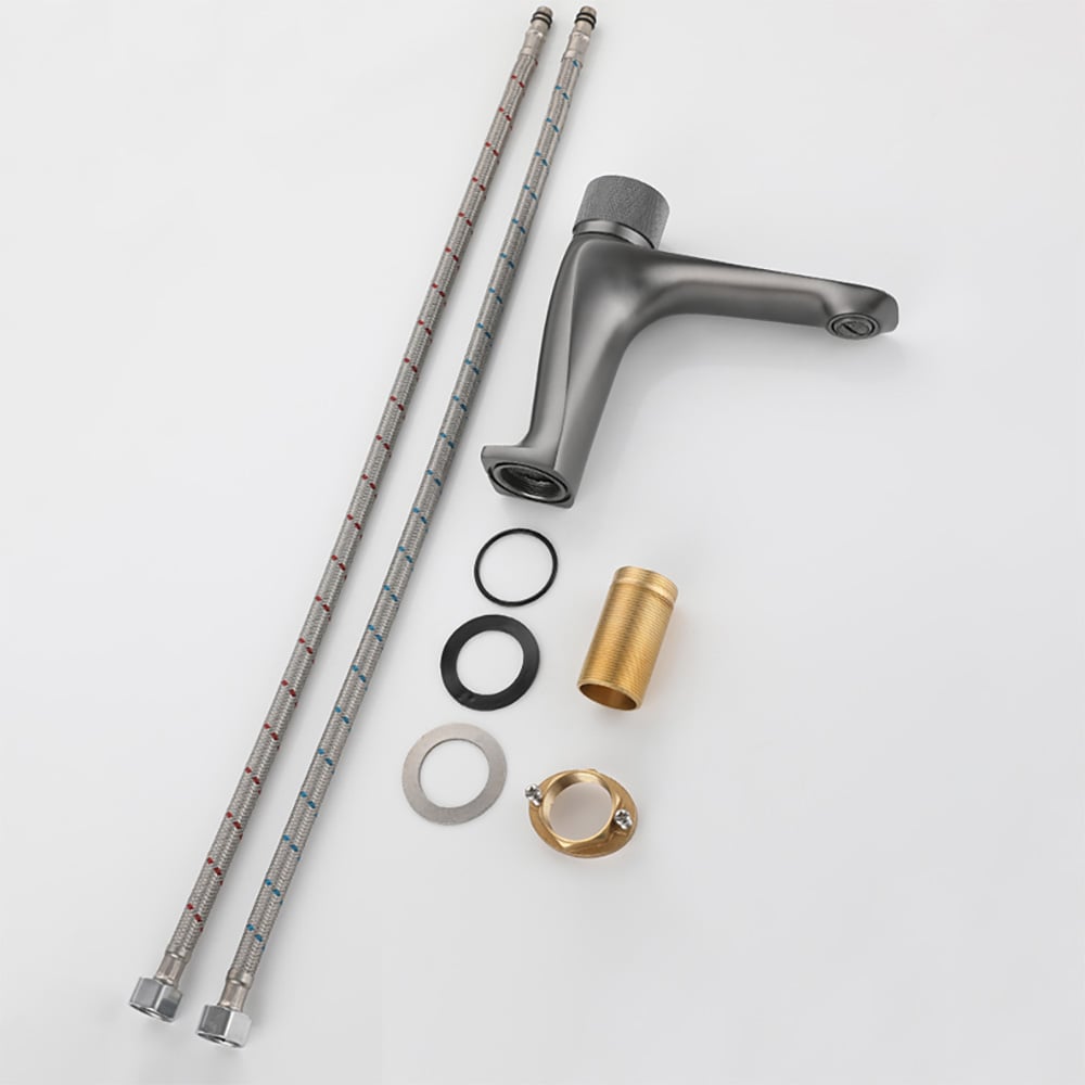 Gunmetal Grey Switch Top Monobloc Basin Tap Single Handle Basin Mixer ...