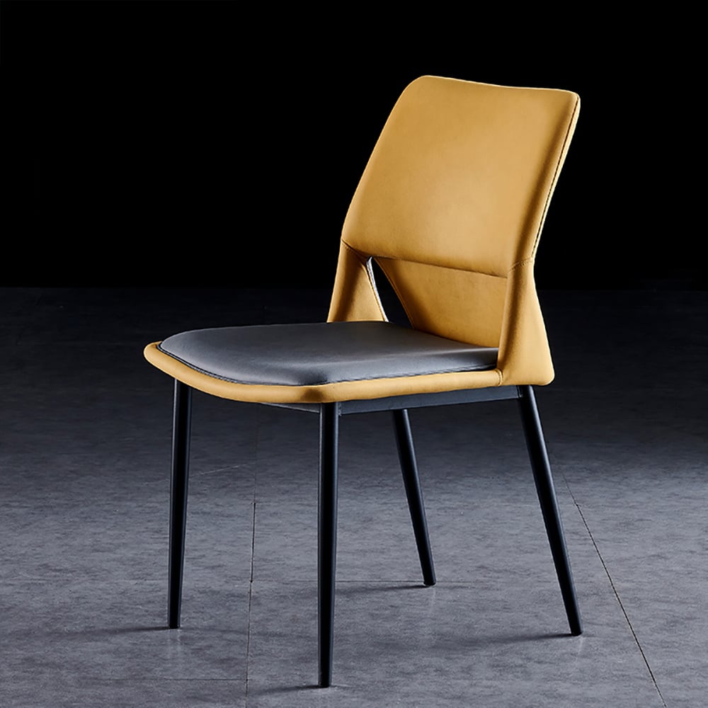 Modern Dining Chair Leath-Aire Upholstered Side Chair Carbon Steel Legs ...