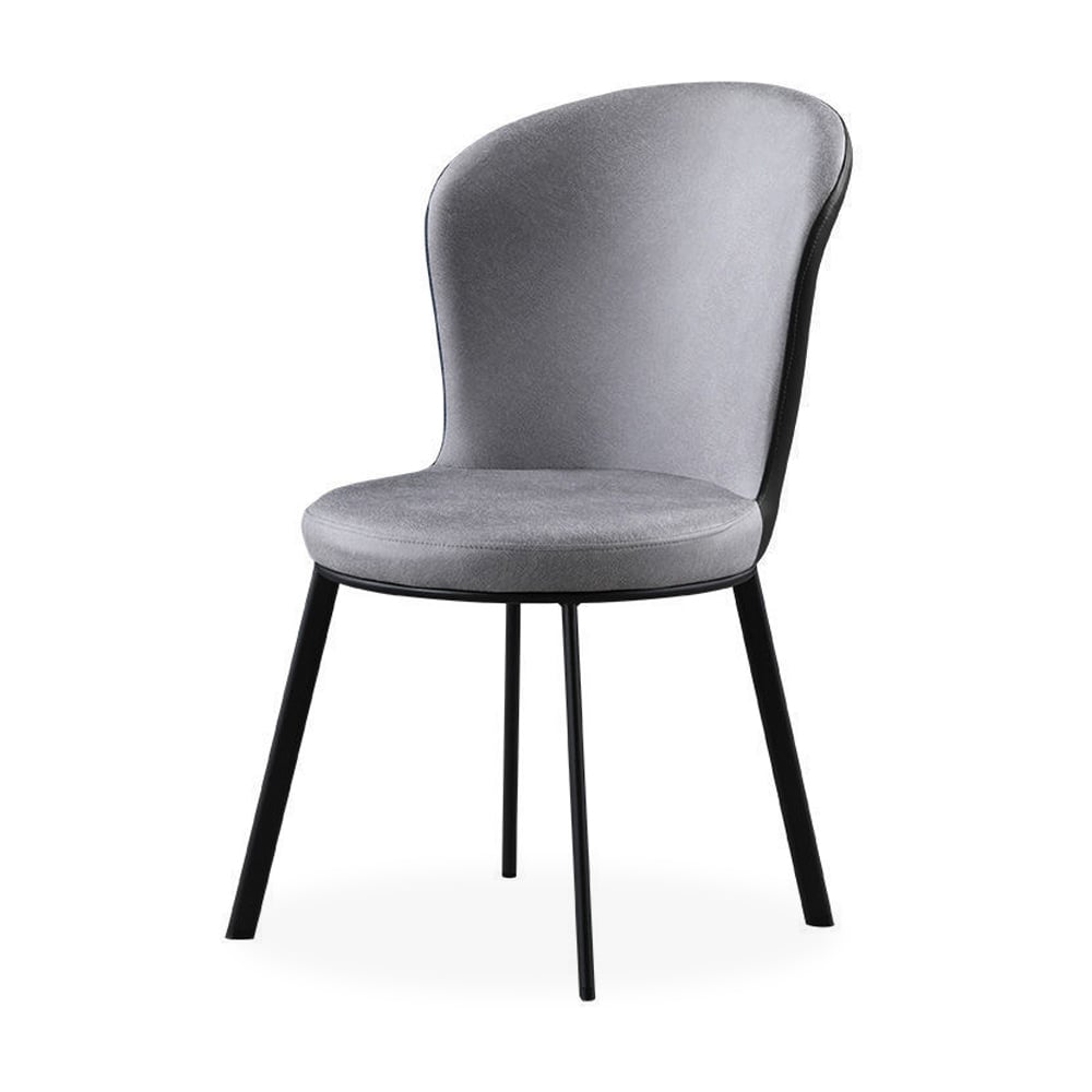 Modern Dining Chair High Back Leath-aire Upholstered in Black Legs Set ...
