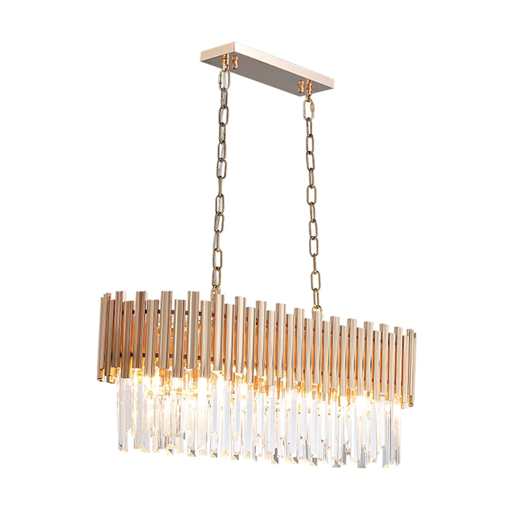 Tierizo Modern Tiered Crystal Kitchen Island Light 8-Light with ...
