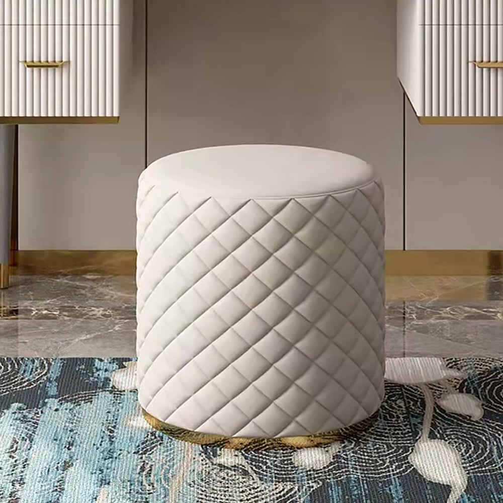 Modern Off White Makeup Vanity Set with Mirror & Stool｜Homary