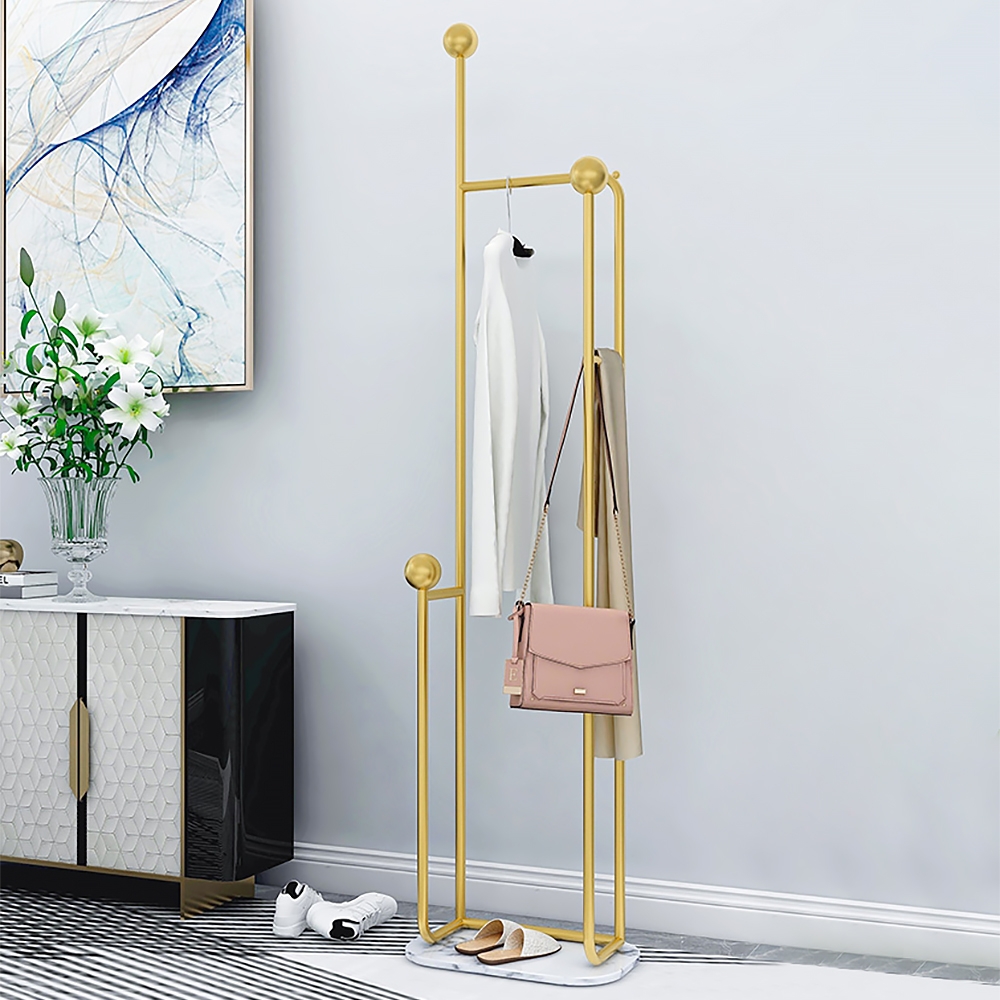 Marble Gold Clothing Rack with Hooks and Hanging｜Homary