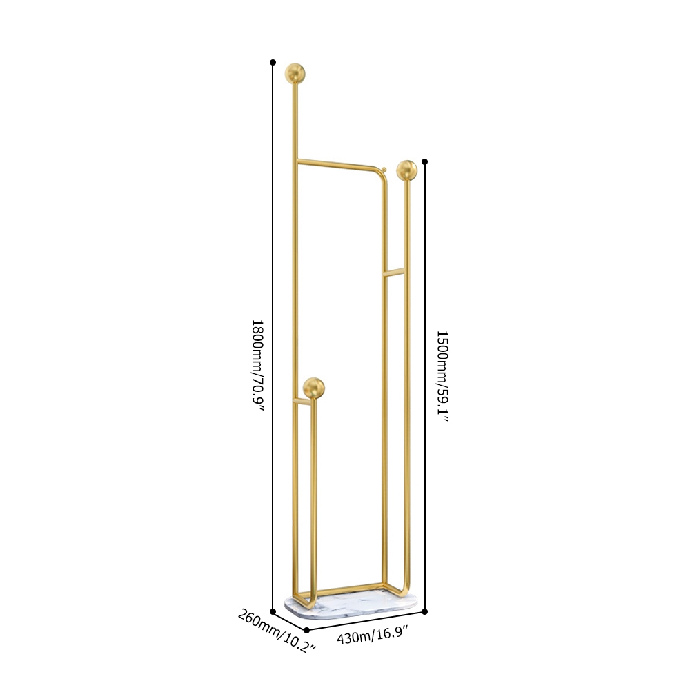 Marble Gold Clothing Rack with Hooks and Hanging｜Homary