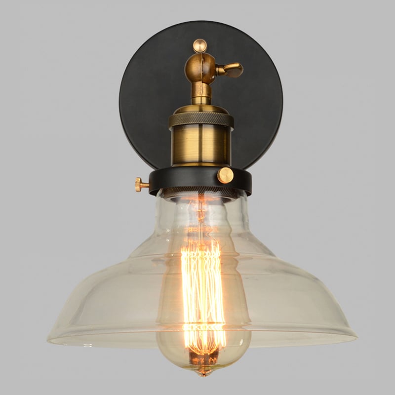 Rotar Industrial Edison Bulb Single Wall Sconce in Brass & Black｜Homary