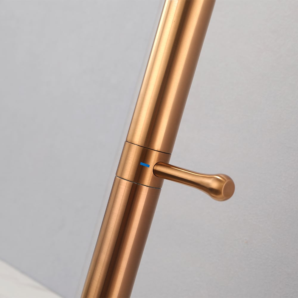 Modern Single Handle Swivel Control Kitchen Tap Stainless Steel in Rose ...
