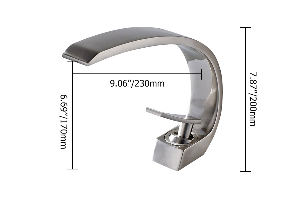 Modern Single Handle Monobloc Low Arc Bathroom Basin Tap Brass｜Homary UK