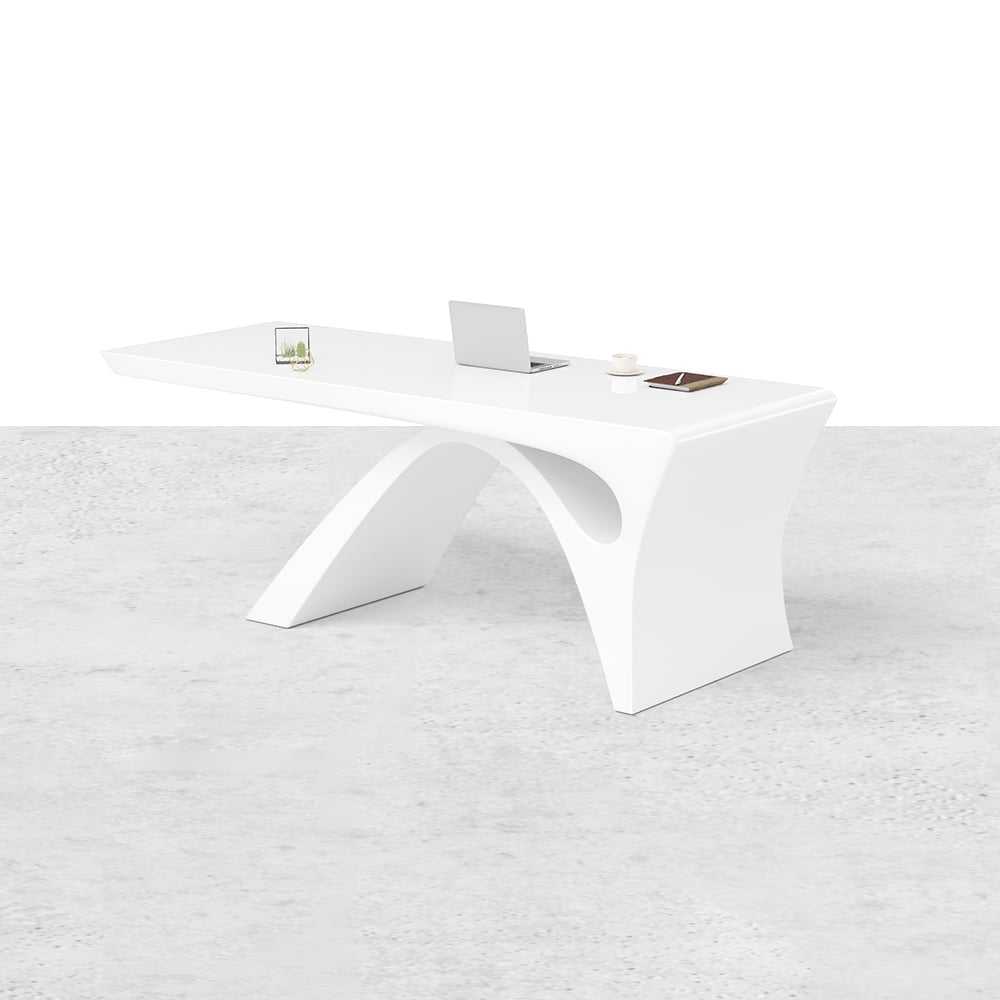 Free Shipping on 71" Modern White Computer Desk Rectangular Executive ...