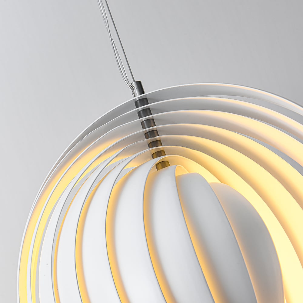 Rotatable Modern 1-Light Globe Metal Pendant Light White Color｜Homary