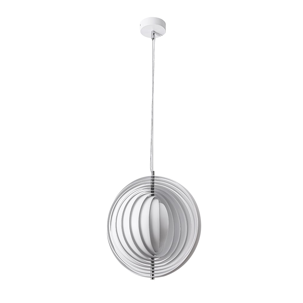 Rotatable Modern 1-Light Globe Metal Pendant Light White Color｜Homary