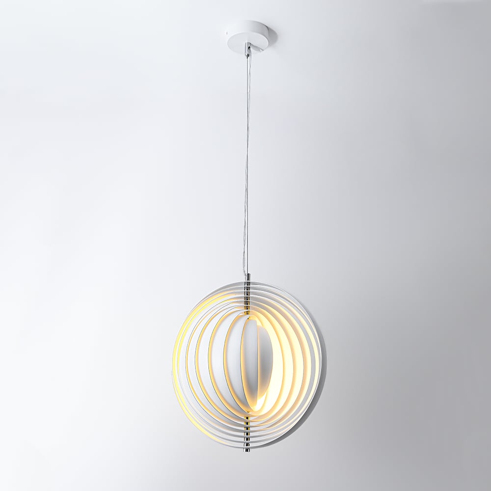Rotatable Modern 1-Light Globe Metal Pendant Light White Color｜Homary