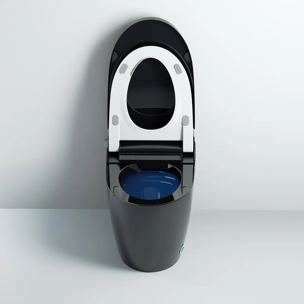 One-Piece Elongated Black Smart Toilet Automatic Toilet Self-Clean ...