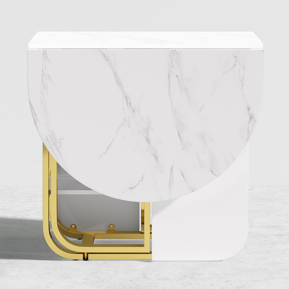 Free Shipping on Fabled Modern Extendable White Dining Table with Wood ...