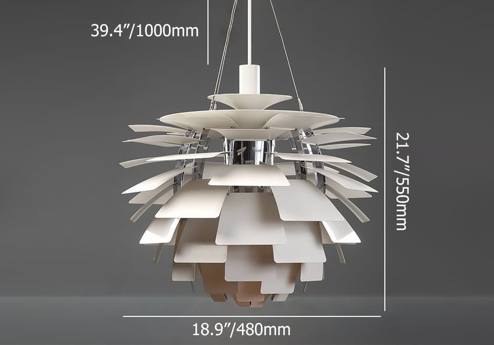 Modern 1-Light White Hardwired Aluminum Pendant Light in Chrome Finish ...